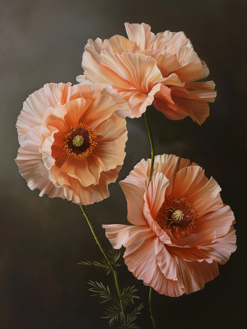 Peach Poppy Trio – Art and Framing Co